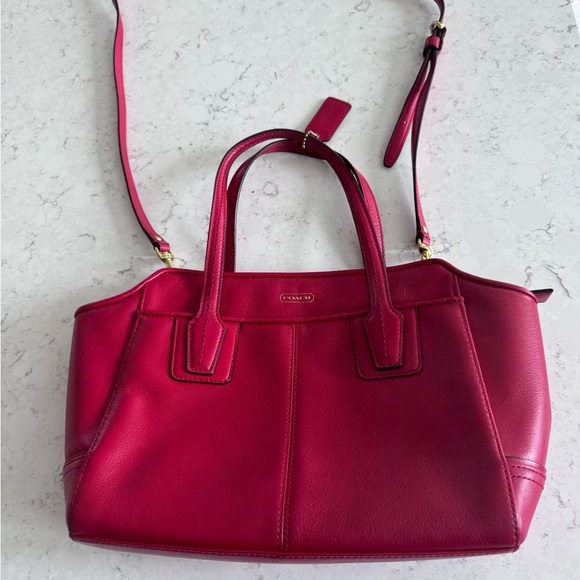 Bags | Coach Small Tote Leather Handle And Crossbody | Poshmark